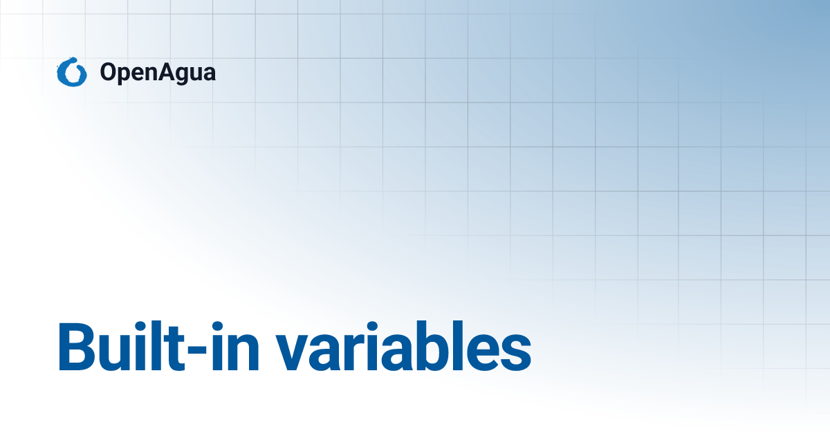 Built-in variables | OpenAgua